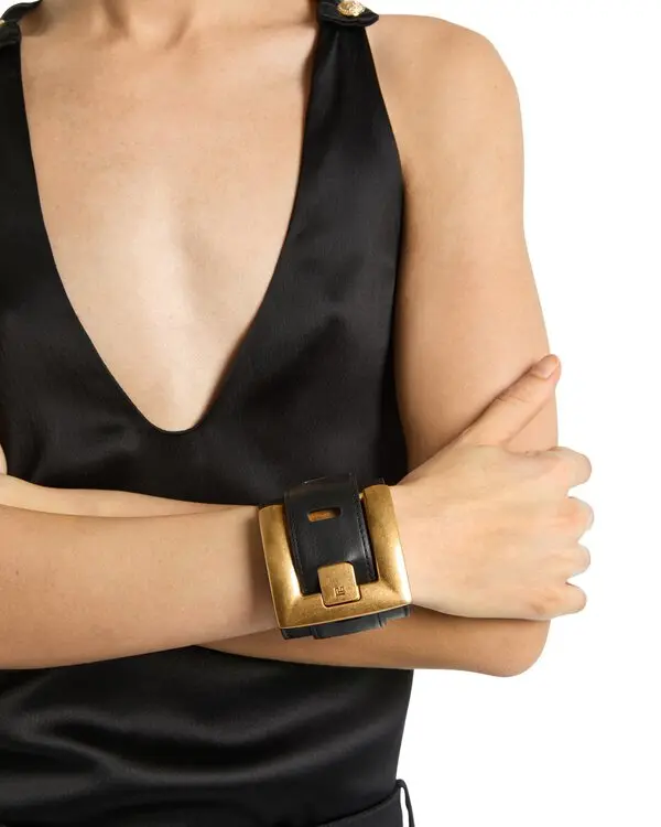 Balmain Anthem Smooth Leather Bracelet