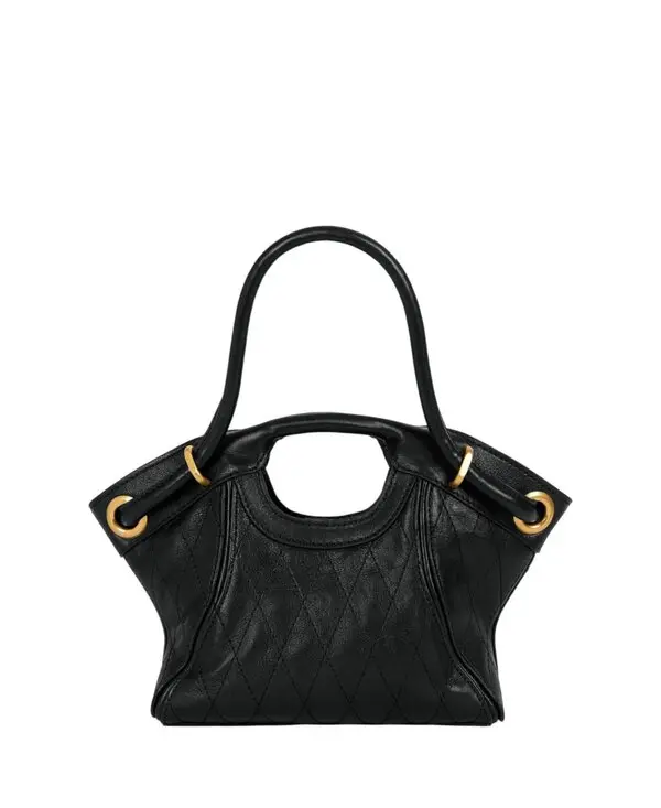 Balmain Small Smooth Leather Tote With Topstitching