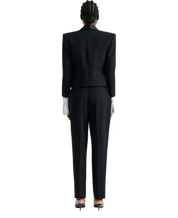 Balmain Cropped Grain De Poudre Blazer