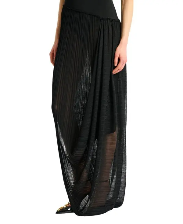 Balmain Long Draped Viscose Gown