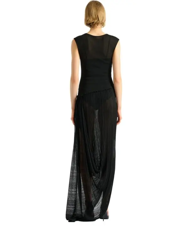 Balmain Long Draped Viscose Gown