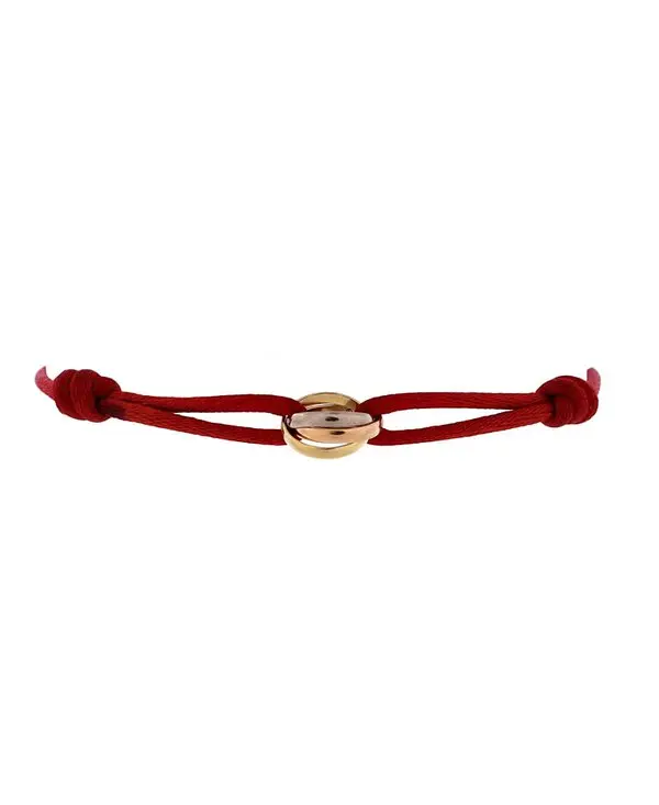 CARTIER Trinity On Cord Bracelet Silk Cord With 18k Tricolor - Gold