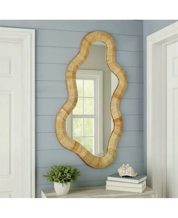 ROWENA INTERIORS Wavy Rattan Wall Mirror