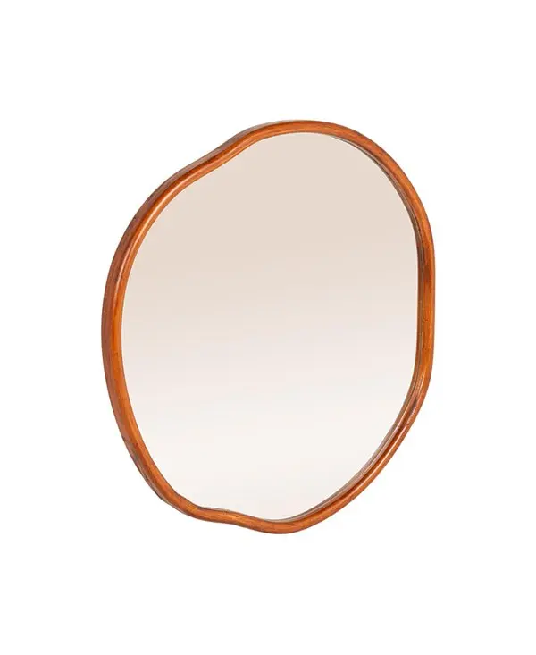 ROWENA INTERIORS Organic Wall Mirror With Wood Frame