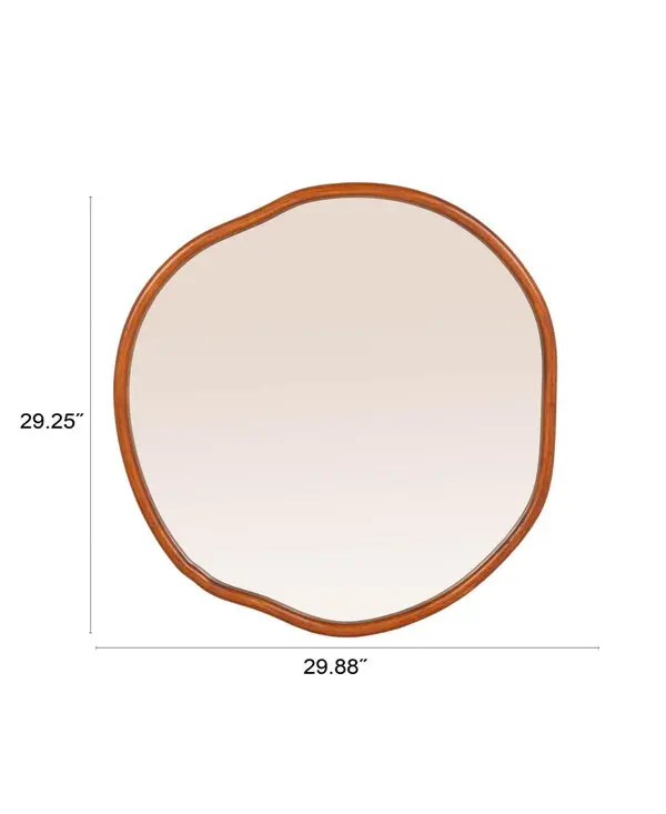ROWENA INTERIORS Organic Wall Mirror With Wood Frame