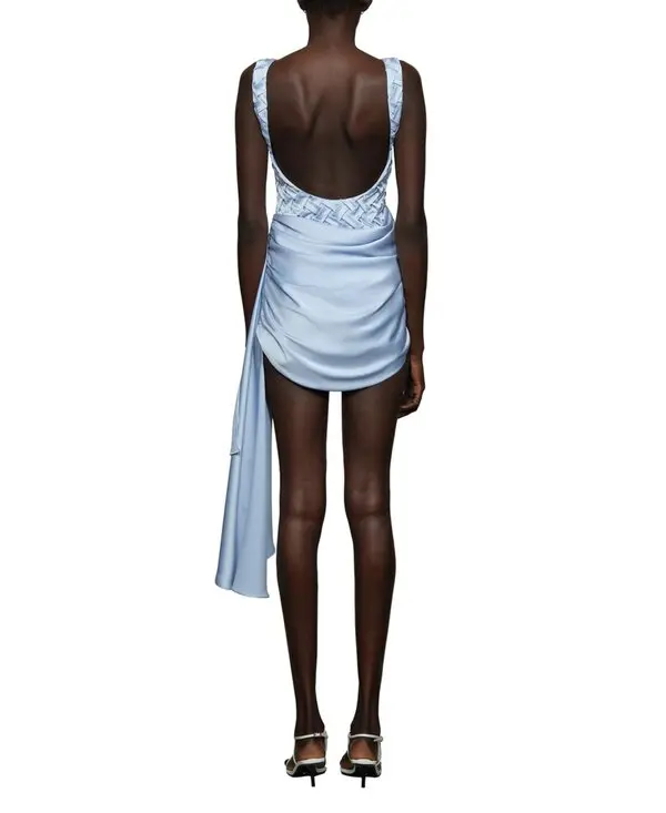 ET OCHS Sleeveless Mini Dress With Smocked Bodice And Draped Skirt