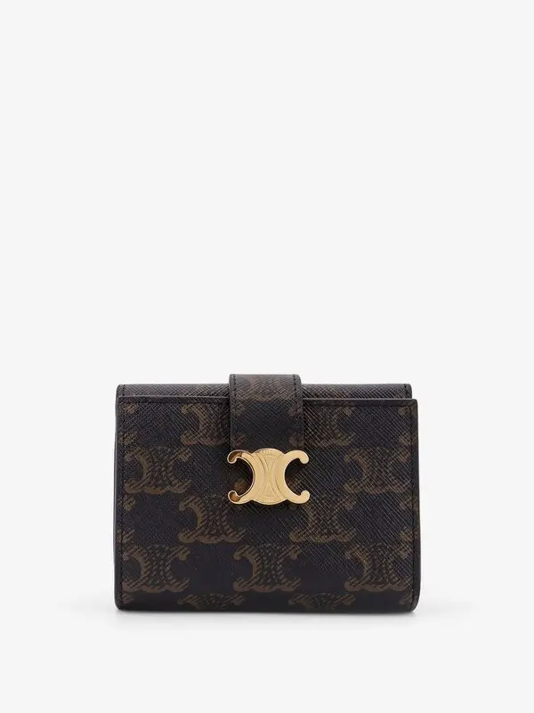 Celine Trifold Triomphe Coated Canvas Wallet - Tan