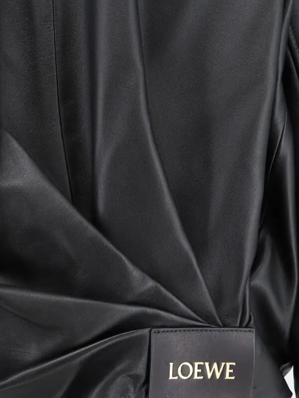 Loewe Cropped Leather Jacket With Asymmetrical Back Detail