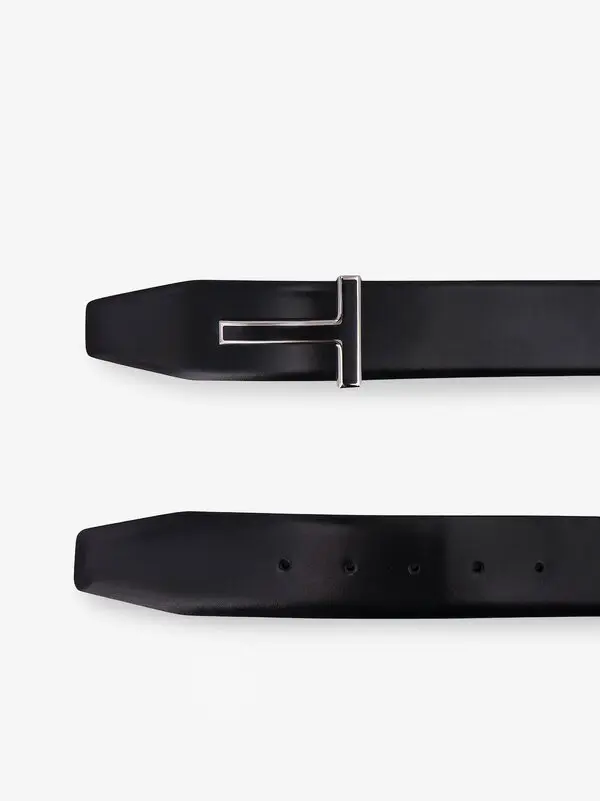 TOM FORD Leather Belt With Enameled Logo