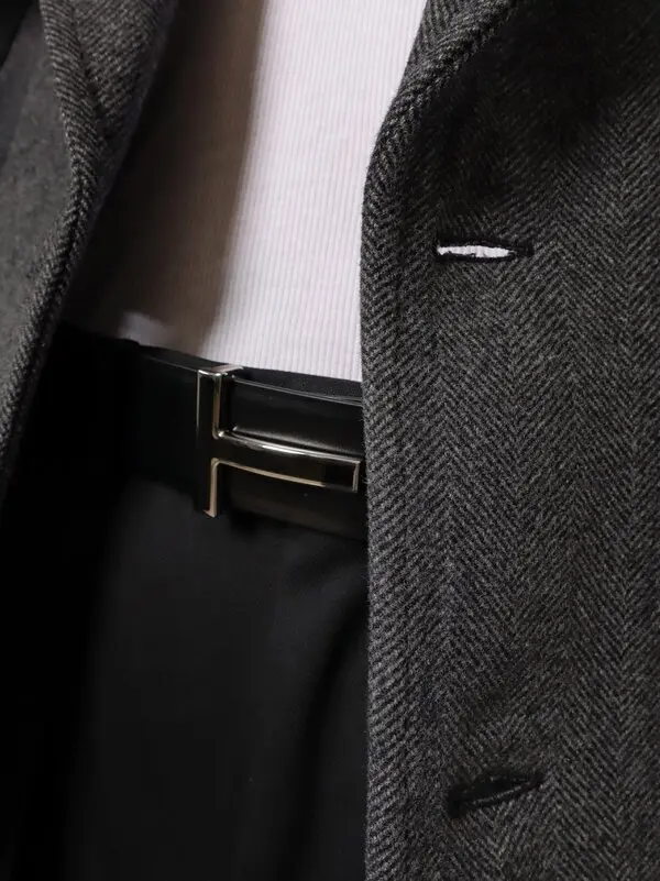 TOM FORD Leather Belt With Enameled Logo