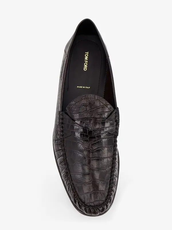TOM FORD Crocodile-print Leather Loafers