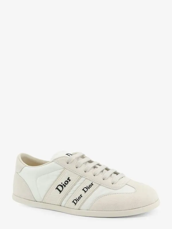 Dior Leather Ribbon Sneakers With Embroidered Logo