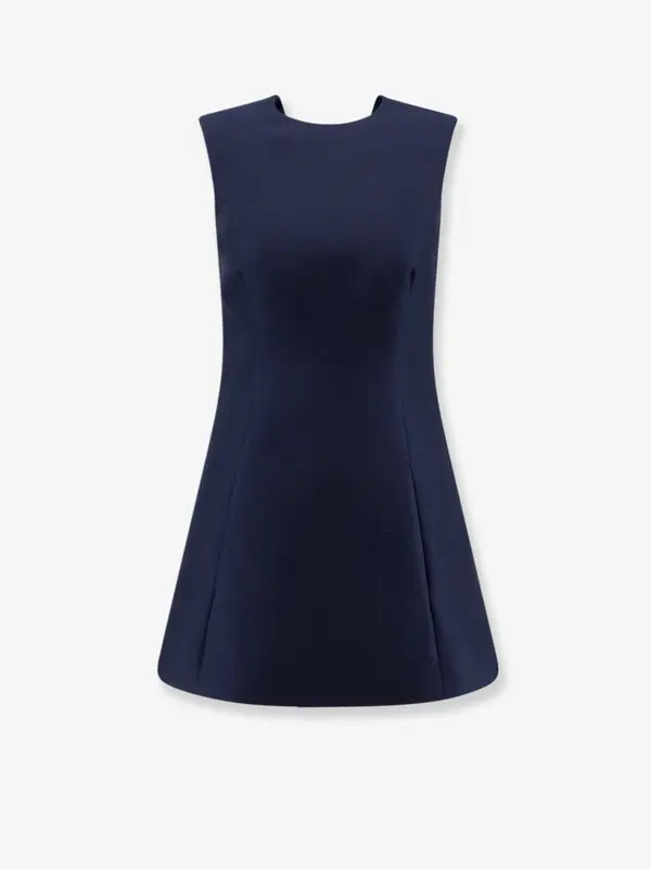 Balenciaga A-line Merino Wool And Silk Blend Short Dress - Blue