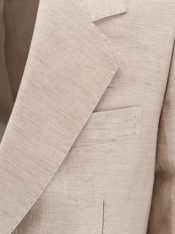 Tagliatore Beige Linen And Cotton Suit