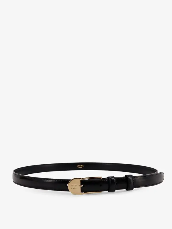 Celine Bc-25 Leather Belt - Black