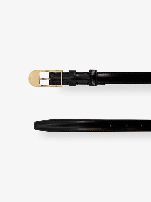 Celine Leather Belt With Triomphe Logo Buckle