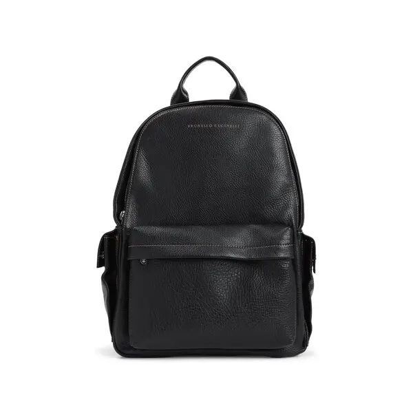 Brunello Cucinelli Grained Leather Backpack - Black