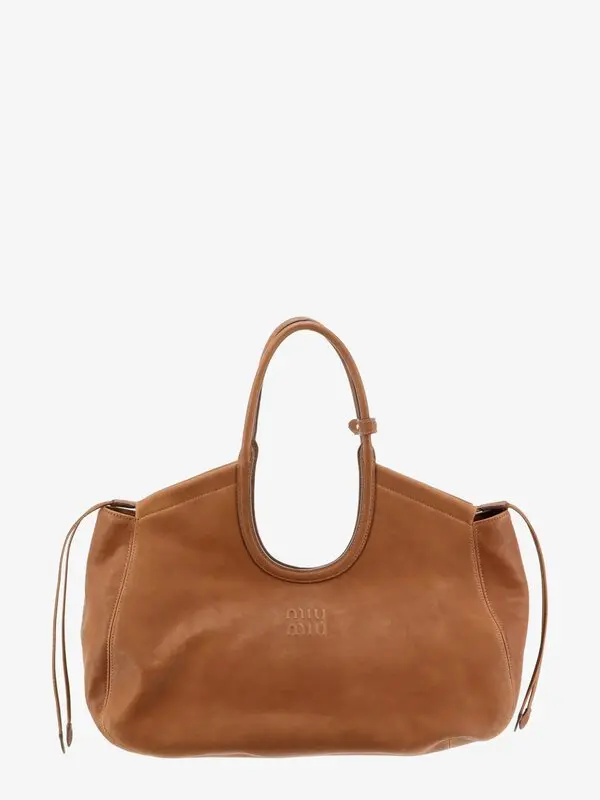 Miu Miu Ivy Leather Handbag With Front Lettering Logo - Multicolor