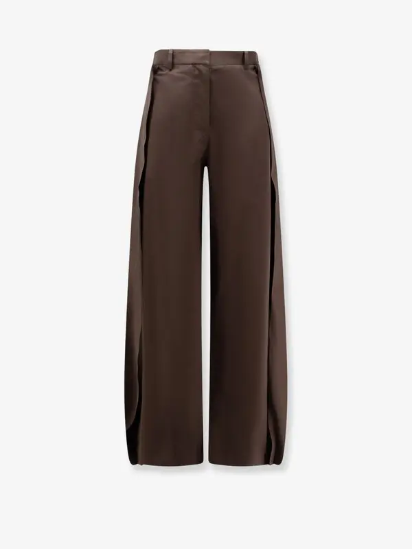 Loewe Cotton And Silk Blend Trousers - Brown
