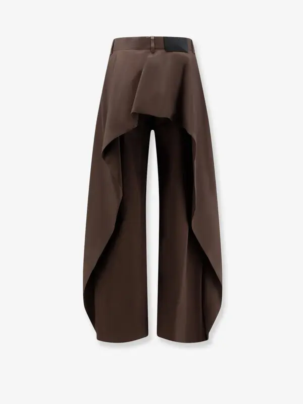 Loewe Cotton And Silk Blend Draped Trousers