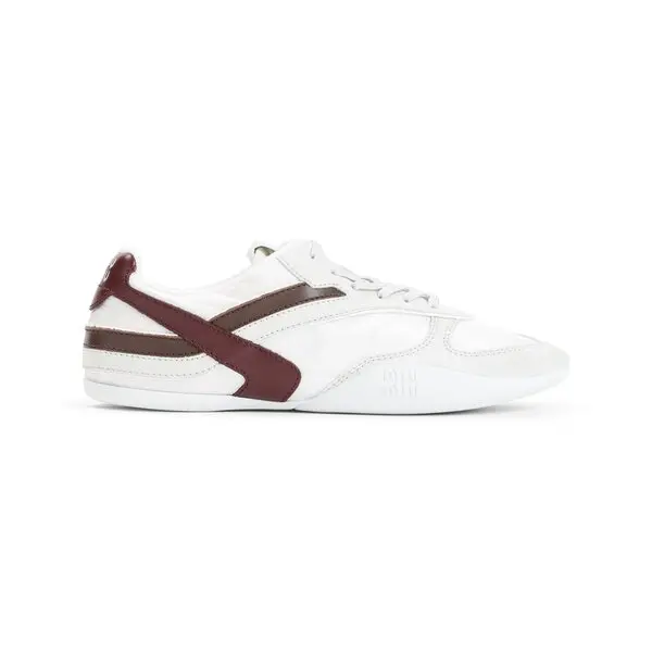 Miu Miu Calf Leather "gymnasium" Sneakers - White