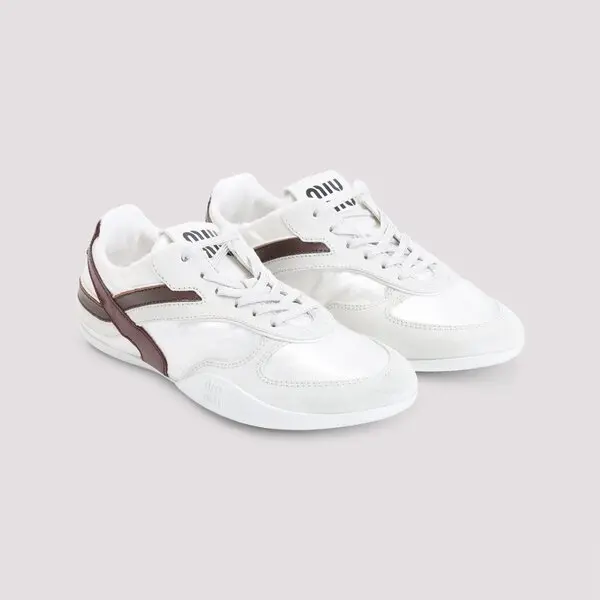 Miu Miu Calf Leather "gymnasium" Sneakers - White