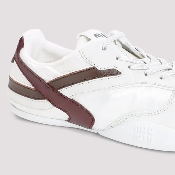 Miu Miu Calf Leather "gymnasium" Sneakers - White