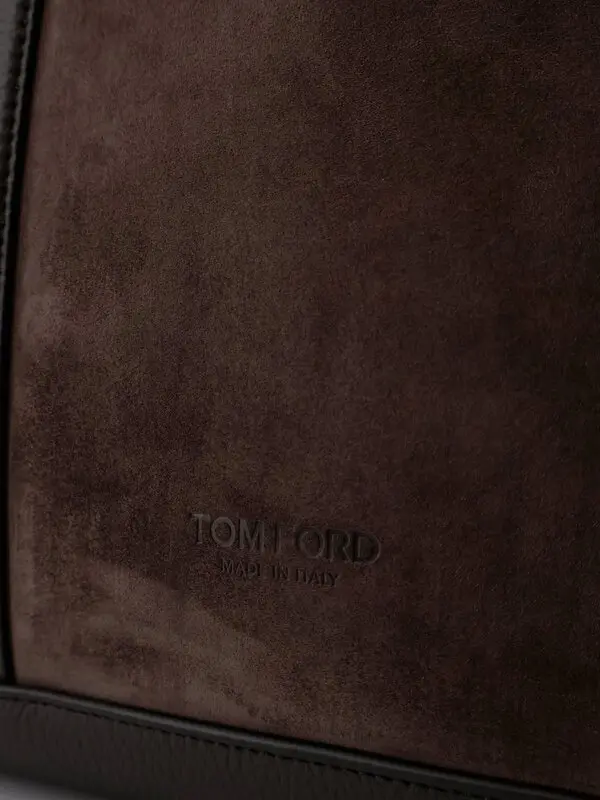 TOM FORD Suede Shopping Bag With Engraved Logo