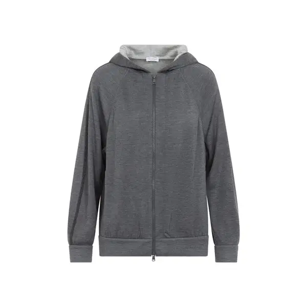 Brunello Cucinelli Full Zip Monile Sweatshirt - Gray