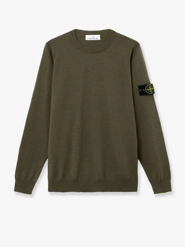 Stone Island Wool Sweater With Side Logo Patch - Multicolor