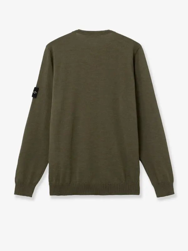 Stone Island Wool Sweater With Logo Patch - Multicolor