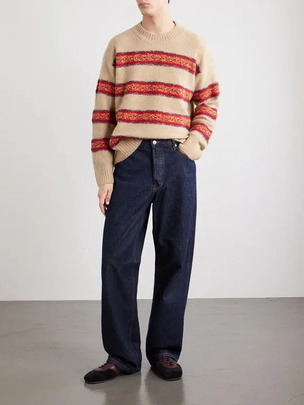 Dries Van Noten Master Striped Alpaca-blend Sweater