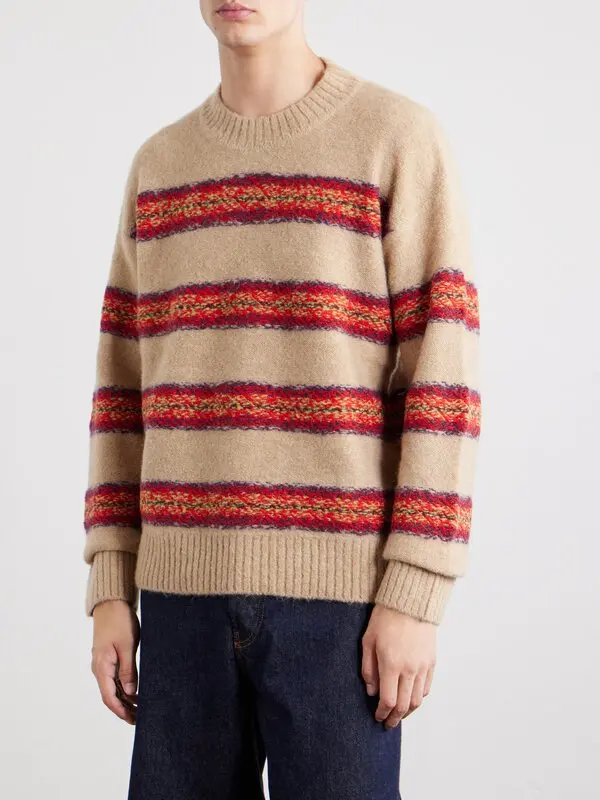 Dries Van Noten Master Striped Alpaca-blend Sweater