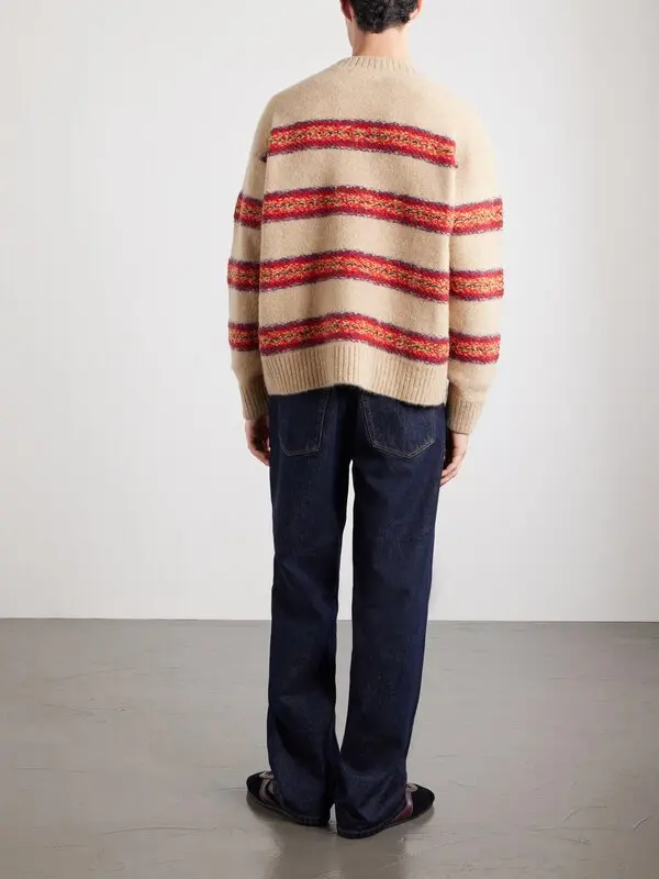 Dries Van Noten Master Striped Alpaca-blend Sweater
