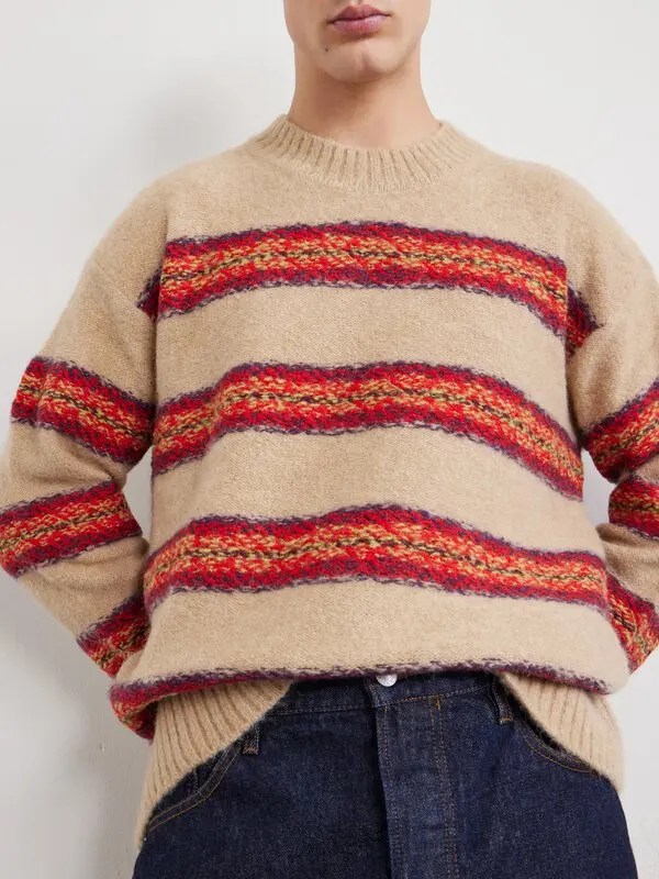 Dries Van Noten Master Striped Alpaca-blend Sweater