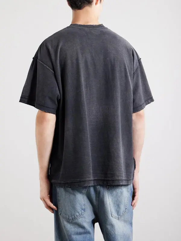 SATOSHI NAKAMOTO Grid Lock Logo-print Cotton-jersey T-shirt