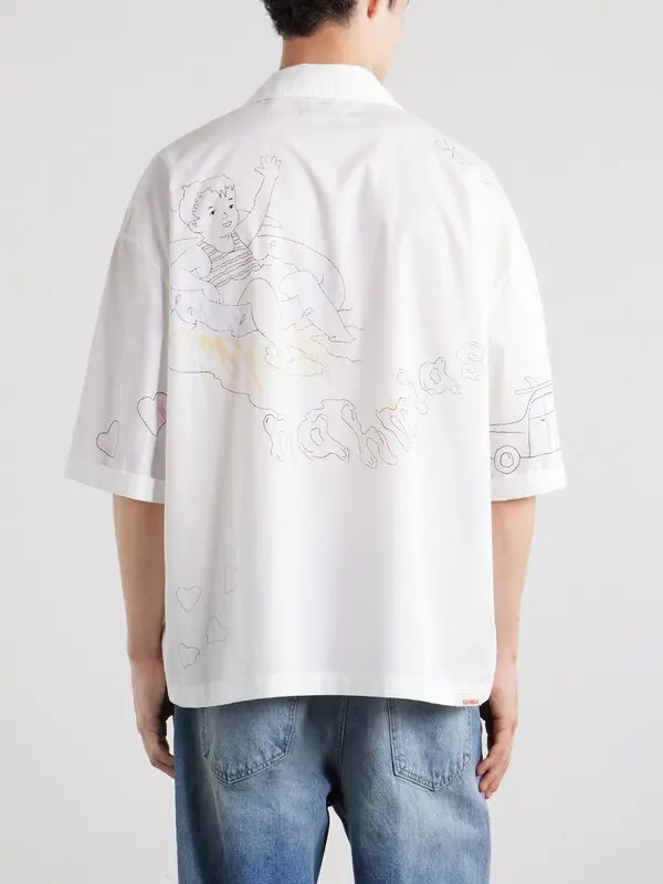 NAHMIAS Scribble Cotton-blend Poplin Shirt