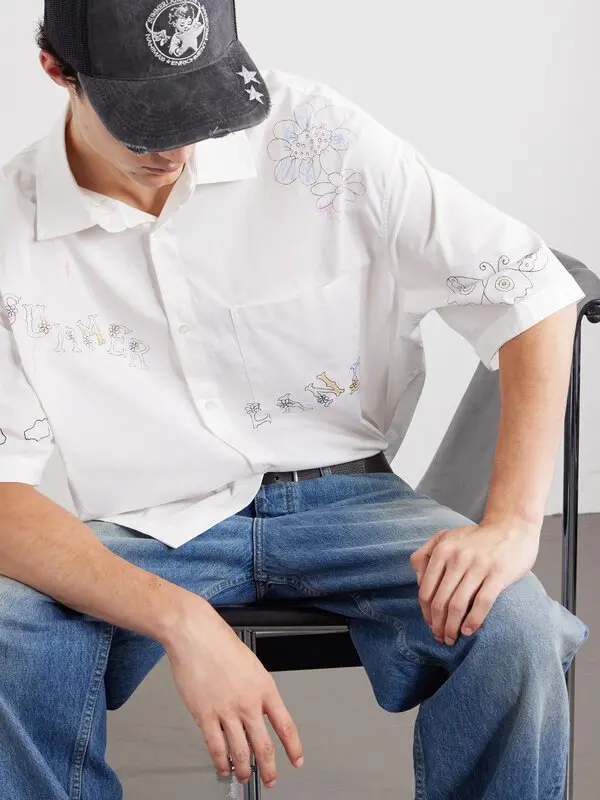 NAHMIAS Scribble Cotton-blend Poplin Shirt