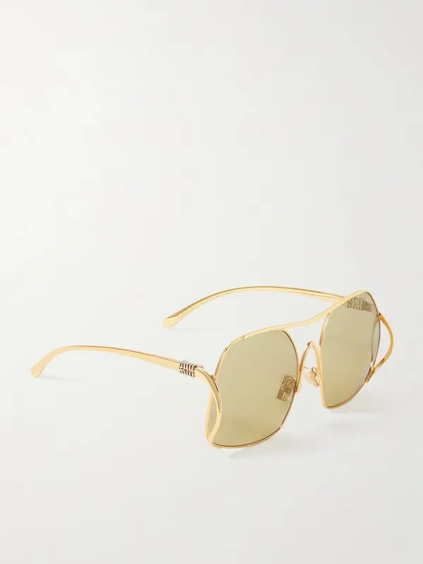Miu Miu Oversized Square-frame Sunglasses - Gold