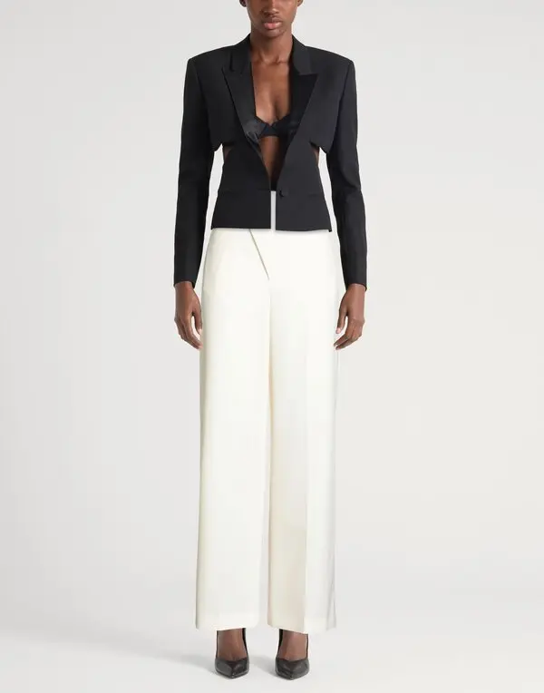 MAISON MARGIELA Wide-leg Polyester Virgin Wool Pants - White