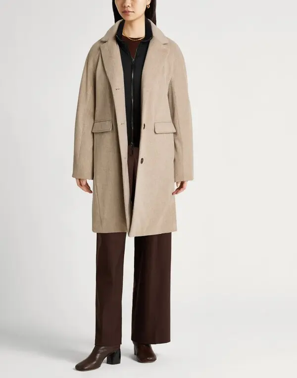 MOORER Single-breasted Cashmere Blend Coat With Down Interior