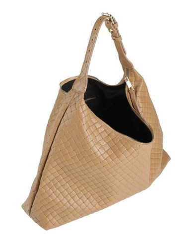 MARC ELLIS Braided Leather Maxi Hobo Bag - Beige