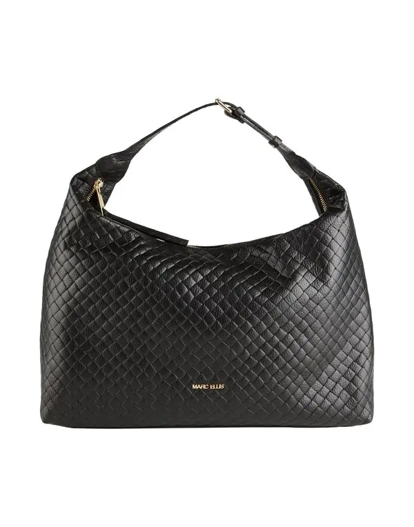 MARC ELLIS Quilted Leather Maxi Shoulder Bag - Black
