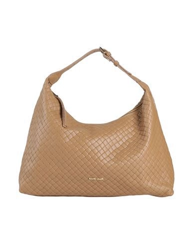MARC ELLIS Braided Leather Maxi Hobo Bag - Camel