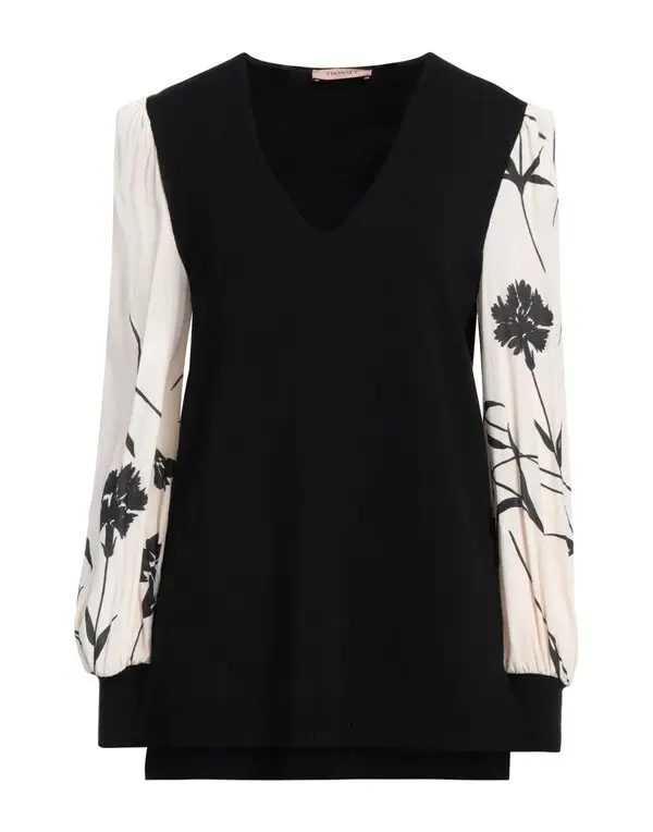 TWINSET V-neck Floral Print Long Sleeve Sweater