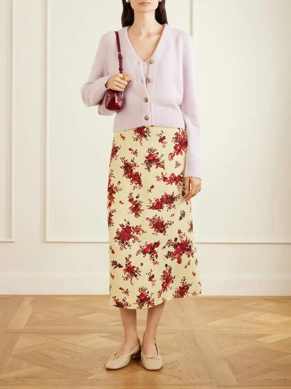 Brandon Maxwell The Sloane Silk And Cashmere-blend Knitted Cardigan - Pink
