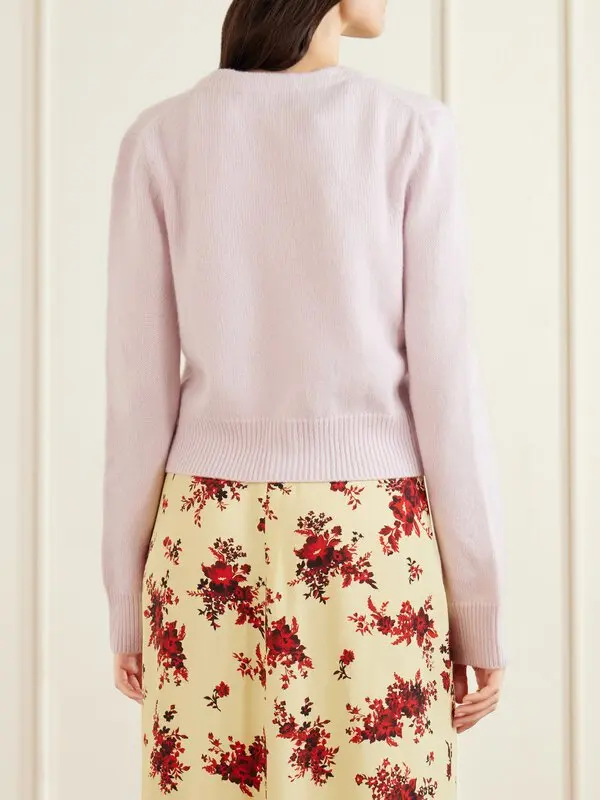 Brandon Maxwell The Sloane Silk And Cashmere-blend Knitted Cardigan - Pink
