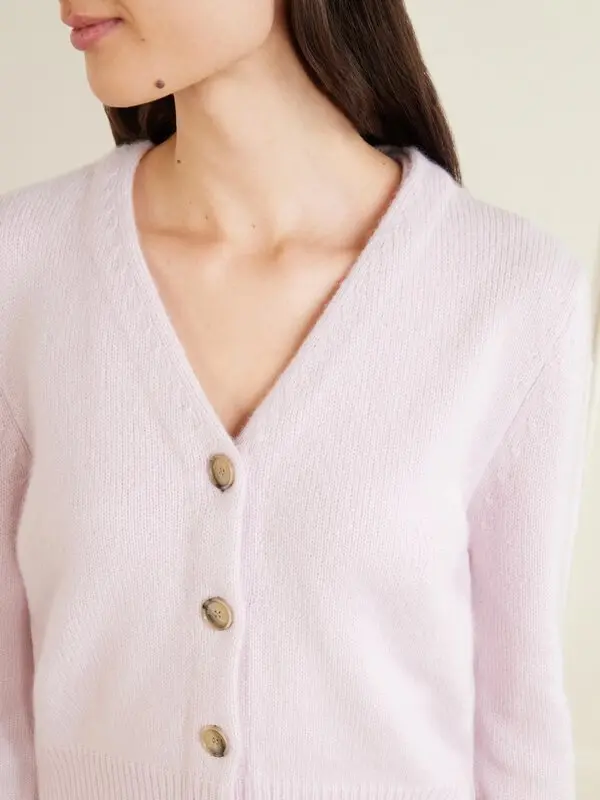 Brandon Maxwell The Sloane Silk And Cashmere-blend Knitted Cardigan - Pink
