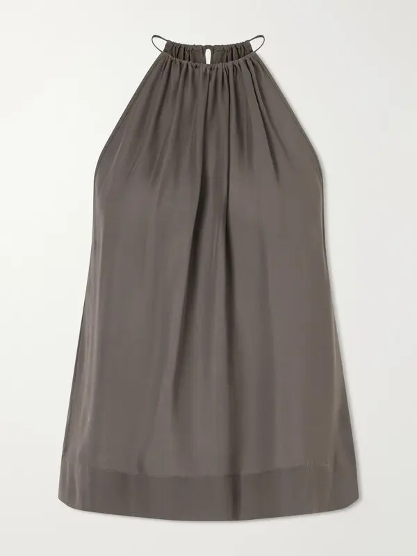 NILI LOTAN Nikki Silk Halterneck Tank
