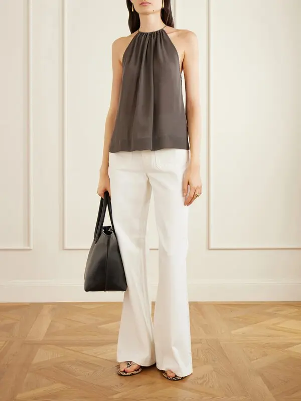 NILI LOTAN Nikki Silk Halterneck Tank
